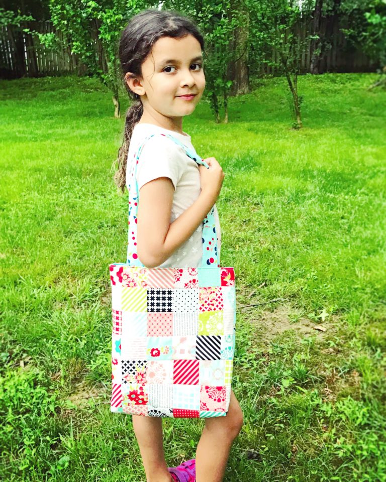 Kids Mini Charm Patchwork Library Bag